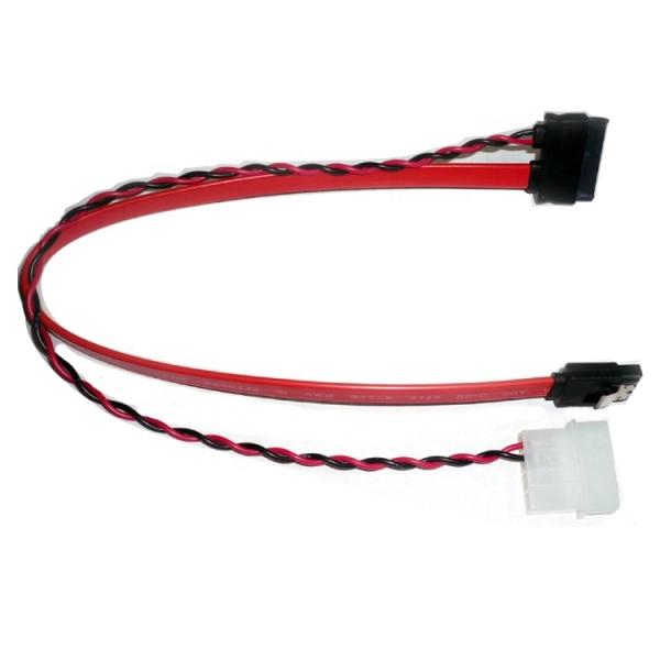 Quality HJX 13 Pin Slim SATA Power Cable Right-Angle Pure Copper Connectors Nylon Jacket Molex to 7 Pin Computer Metal for sale