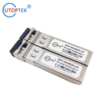 China 10G SFP+ BiDi 20km LC Tx1270/Rx1330nm DDM High quality 10g bidi 20km sfp module for sale