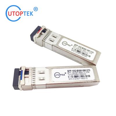 China Cisco Compatible 10Gb/s SFP+ WDM Bidi LC 60km 1330/1270nm SM Single LC optical transceiver module for sale