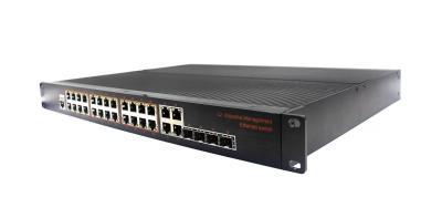 China 1U RACK Type L2 Management Industrial 4xGE SFP+28x10/100/1000M RJ45+1xConsole port Network Fiber Switch for sale