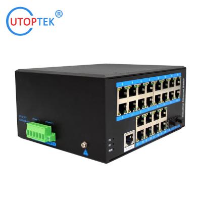 China UT224GM-SFP L2 Managed Industrial 2x1000M SFP+24x10/100/1000M RJ45+1xConsole port, DIN Rail,-40 ~+85 ℃ Ethernet Switch for sale