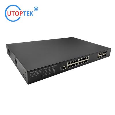 China Layer2 Management 16port 10/100/1000M RJ45+4UTP+4SFP Fiber Network switch(UT-SW1644GM-SFP) for sale