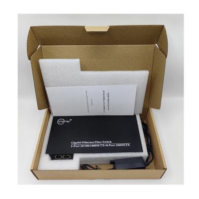 China 10/100/1000Mbps 2port RJ45+8port SFP fiber ethernet media converter switch normal switch for sale