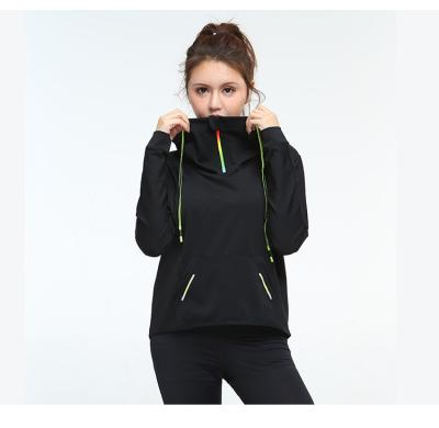 Cina 3/4 di chiusura lampo nera su progettazione del polsino di maglia con cappuccio 250g degli sport delle donne del collare in vendita
