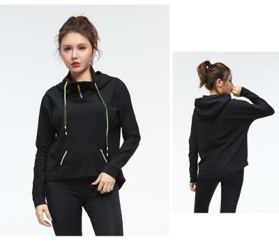 Cina 3/4 di chiusura lampo nera su progettazione del polsino di maglia con cappuccio 250g degli sport delle donne del collare in vendita