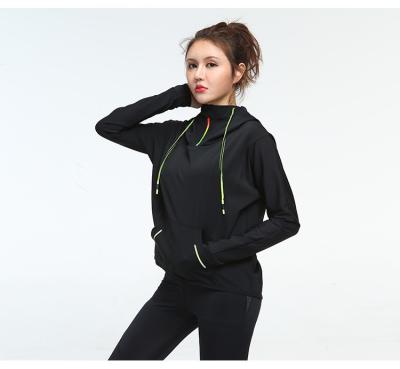 Cina 3/4 di chiusura lampo nera su progettazione del polsino di maglia con cappuccio 250g degli sport delle donne del collare in vendita