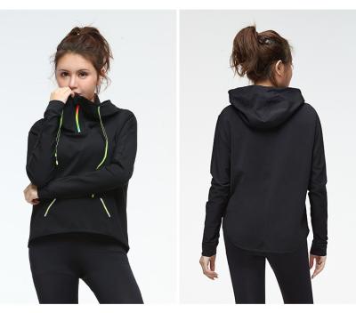 Cina 3/4 di chiusura lampo nera su progettazione del polsino di maglia con cappuccio 250g degli sport delle donne del collare in vendita