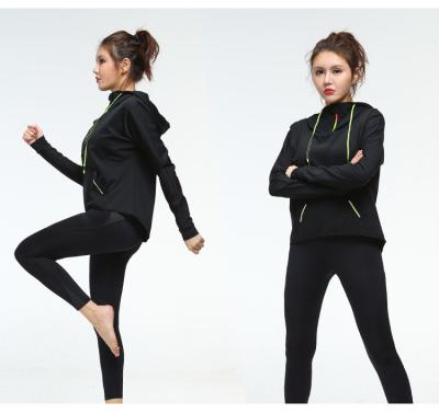 Cina 3/4 di chiusura lampo nera su progettazione del polsino di maglia con cappuccio 250g degli sport delle donne del collare in vendita