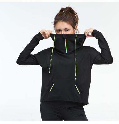 Cina 3/4 di chiusura lampo nera su progettazione del polsino di maglia con cappuccio 250g degli sport delle donne del collare in vendita