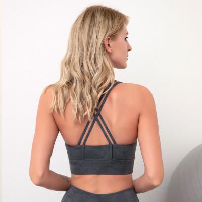 Cina Misura Gray Double Layer Sports Bra fumoso/figura completa reggiseno 210g del corpo di sport in vendita