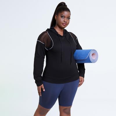 China Frauen Soems 200g plus Größen-Yoga-Abnutzungs-sexy langärmligen Training Hoodie zu verkaufen