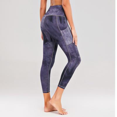Cina Ghette dell'yoga di logo delle donne porpora su misura della cenere 7/8 di pantalone di allenamento in vendita
