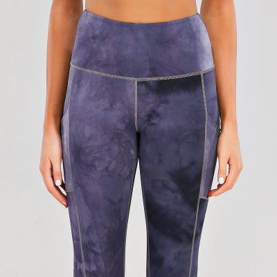 Cina Ghette dell'yoga di logo delle donne porpora su misura della cenere 7/8 di pantalone di allenamento in vendita