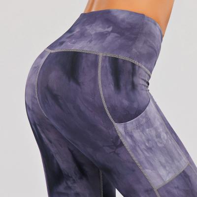 Cina Ghette dell'yoga di logo delle donne porpora su misura della cenere 7/8 di pantalone di allenamento in vendita