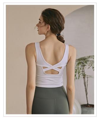 Cina Logo su ordinazione posteriore trasversale del reggiseno 210g di yoga delle donne di modo del reggiseno comodo degli sport in vendita