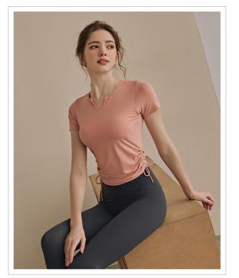 Cina il lato atletico dell'abbigliamento delle donne 180g ha riunito le magliette potate laterali di yoga in vendita