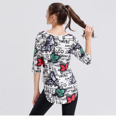 Cina Magliette della manica delle donne di XS-5XL 3 4/camice adatte sciolte di allenamento in vendita