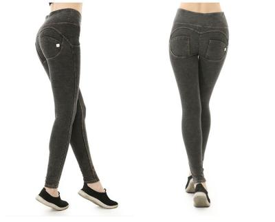 Cina Calzamaglia di allenamento di Waisted delle ghette di yoga di Elastic Fabric Womens del cowboy alte in vendita