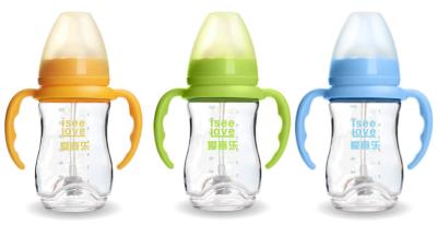 China Popular Durable Infant Bpa Free Glass Baby Bottles For Newborns , 200ml Volume for sale