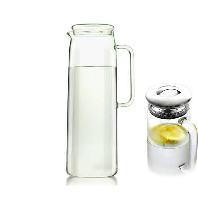 China 1500M Glass Water Bottle BPA Free Clear Glass Tea Kettle With Handle for sale