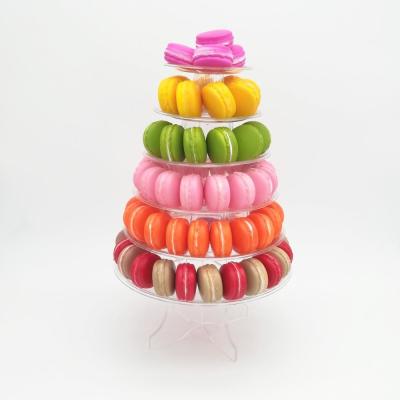 Китай 4-Layer Smaller Macaron Tower Plastic Material And PVC Type Stand продается