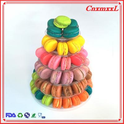 Китай 4-Layer Smaller Macaron Tower Plastic Material And PVC Type Stand продается