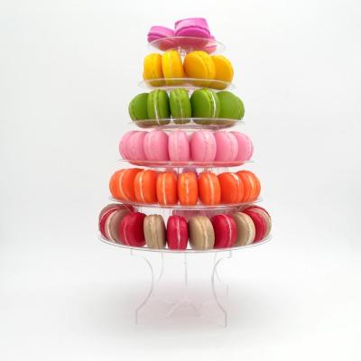 Китай 4-Layer Smaller Macaron Tower Plastic Material And PVC Type Stand продается