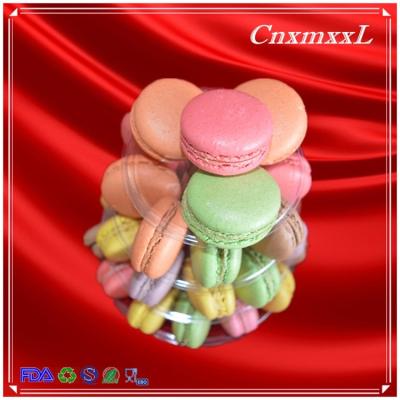 China 4-layers clear smaller macaron tower with 0.8 mm PVC stand with carrying case for sale
