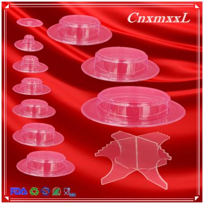 China plastic pyramid display case 10 tier macaron tower display tower case with Acrylic base for sale