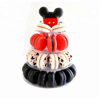 Cina Banco di mostra della torre di Macaron della fila della copertura superiore 4 dell'OEM per la decorazione del dolce in vendita
