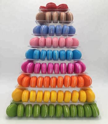 China 9 Nível de plástico quadrado Macaron Tower Stand Display para embalagens de comida para levar francesa for sale