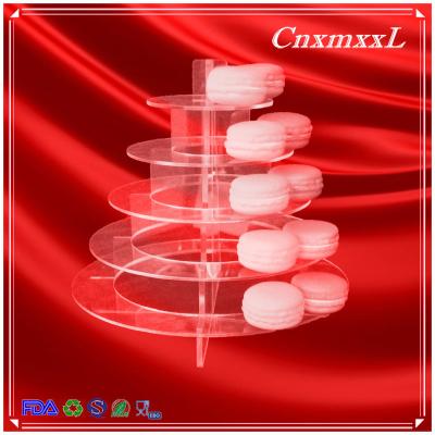 China New Patent acrylic macaron display 5 Tier acrylic macaron stand tower in low price for sale