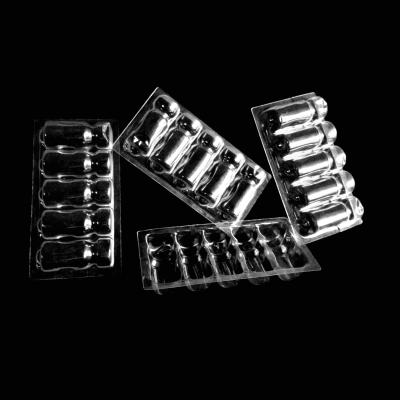 China Custom Clear Plastic Ampoule Tray Blister Packaging In PVC PET PETG ESD for sale