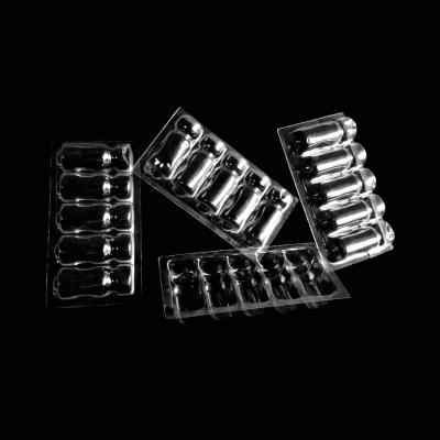 China Custom Clear Plastic Ampoule Tray Blister Packaging In PVC PET PETG ESD for sale