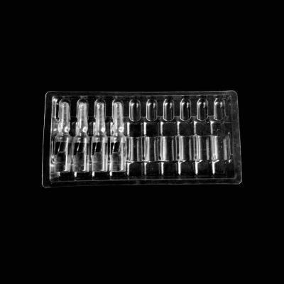 China Custom Clear Plastic Ampoule Tray Blister Packaging In PVC PET PETG ESD for sale