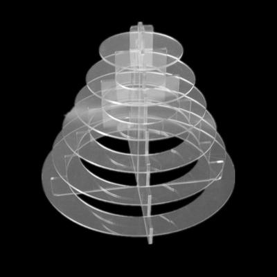 China 6 Tier Acrylic Macaron Stand 30.5x30.5x27cm Macaron Cake Tower Stand for sale