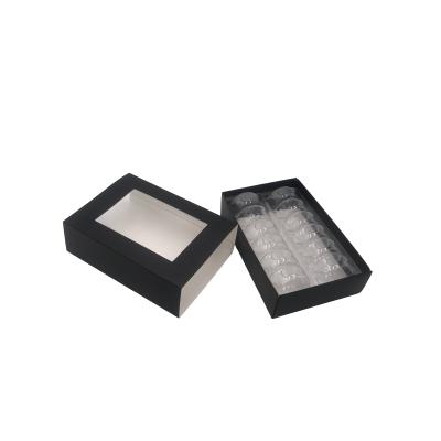 China 31*6.5*2.5cm Drawer Paper Gift Box Packaging Matte Black Macaron Boxes for sale