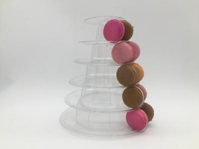 Cina Espositore per matrimoni Macaron in plastica bianca da 1 mm a 6 livelli in vendita
