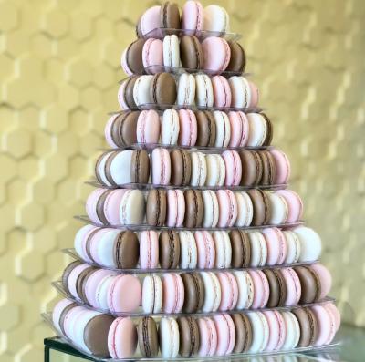 China Black 9 Tier Blister Plastic Macaron Packaging Convenient Macarons Tower Stand for sale