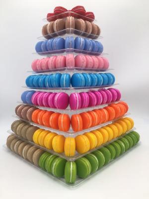 China Black 9 Tier Blister Plastic Macaron Packaging Convenient Macarons Tower Stand for sale