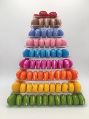 China Black 9 Tier Blister Plastic Macaron Packaging Convenient Macarons Tower Stand for sale