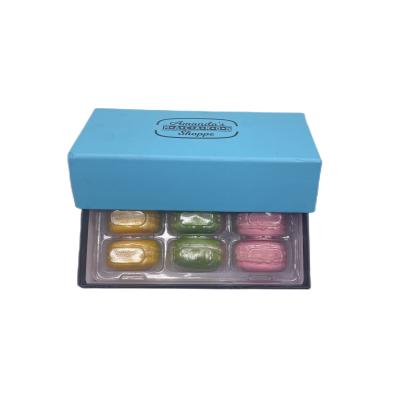 China Macaron Packaging Paper Box Gift Box Beautiful Shape Biscuit Snack Box for sale