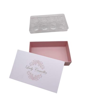 China 8 Pcs Sweet Paper Box Chocolate Gift Packaging Box With Plastic Clear Inner for sale