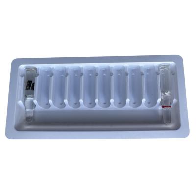 China PET blister packaging tray water injection ampoule tray custom wholesale for sale