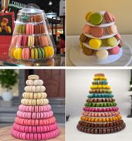 China Transparent  40 Pieces Plastic Macaron Packaging Macaron Serving Tray for sale