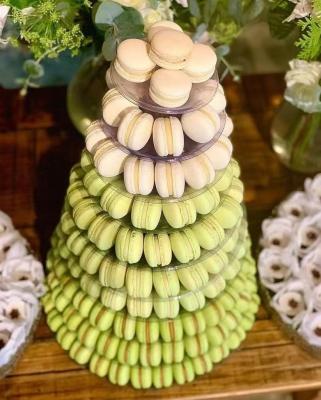 Китай 4-Layer Smaller Macaron Tower Plastic Material And PVC Type Stand продается
