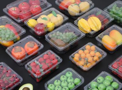 China Customizable Design Recyclable PET Heat Sealing Fruit Packaging Box for Cherry Grape Strawberry Tomato Blueberry for sale