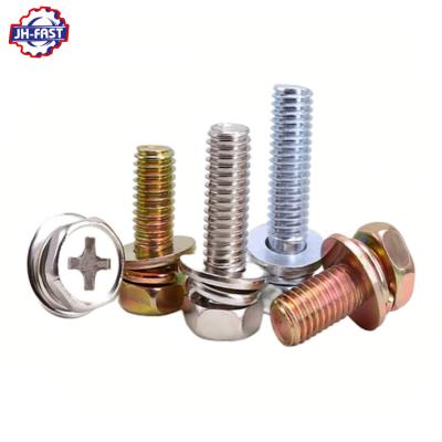 Cina Pan Head Dacromet Black Oxide Triple Combination Bolt Screw Assembly in vendita