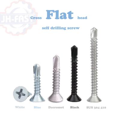 Cina Metrica Croce personalizzata intagliata Pan Wafer Head Self-Drilling Roof Screw con finitura gialla in vendita