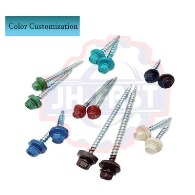 Cina Metrica Croce personalizzata intagliata Pan Wafer Head Self-Drilling Roof Screw con finitura gialla in vendita